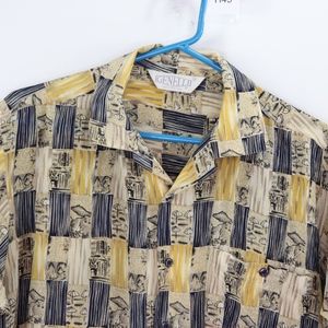 Genelli | Shirts | 9s Genelli Mens Medium Button Silk Shirt Yellow ...